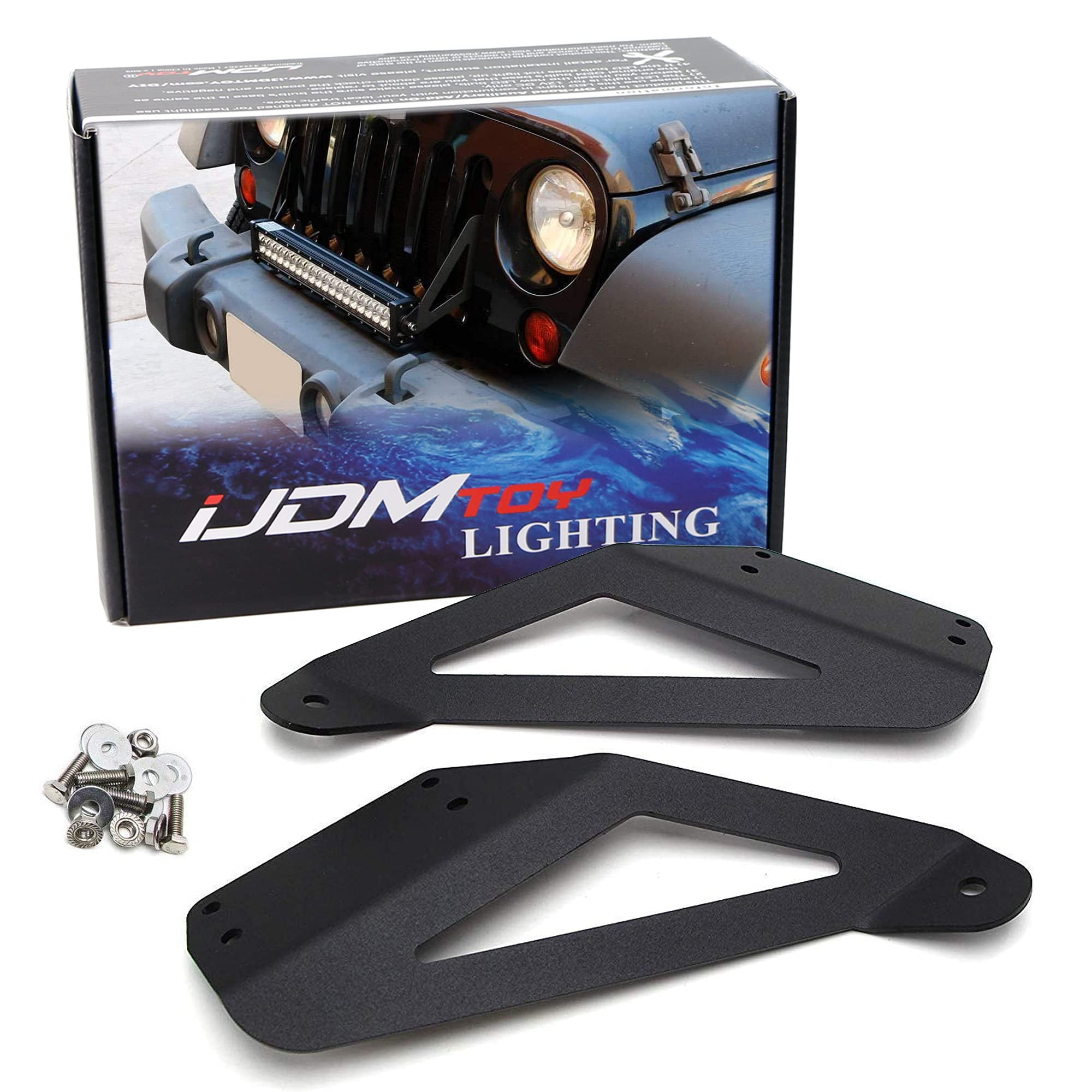 20-22-Inch Single/Double Row LED Light Bar Front Grille Above Bumper Mounting Brackets For Jeep ...