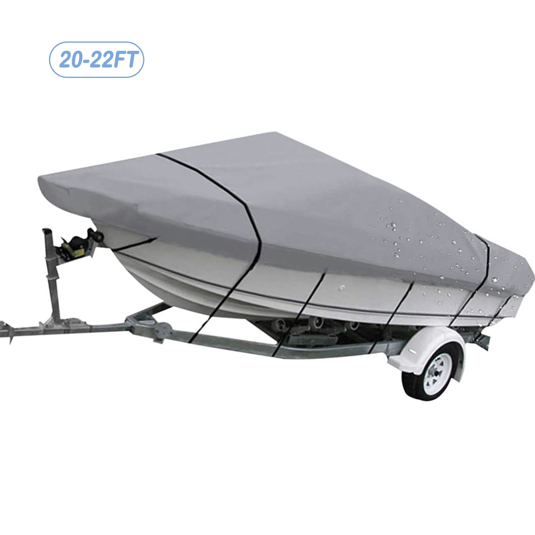 20-22FT 210D Heavy Duty Waterproof Trailerable Boat Cover Fit for ...