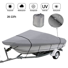 Waterproof All-Weather Boat Cover, Fits V-Hull Runabouts, Outboards ...