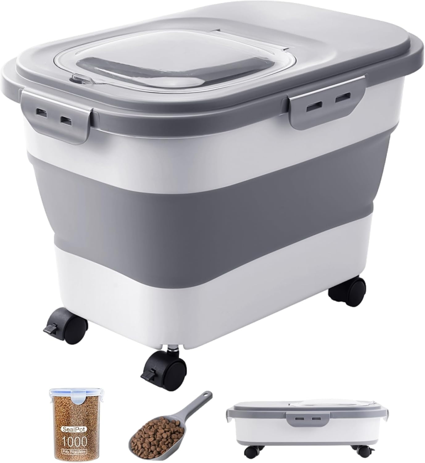 20-23 Lbs Dog Food Storage Container - Collapsible Dog Food Container ...
