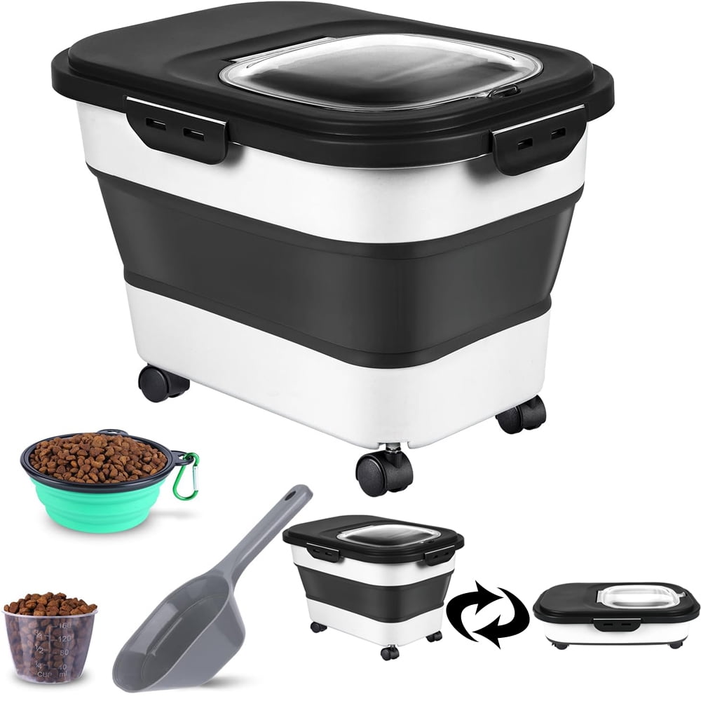 20-23Lbs Dog Food Storage Container - Collapsible Dog Food Container ...