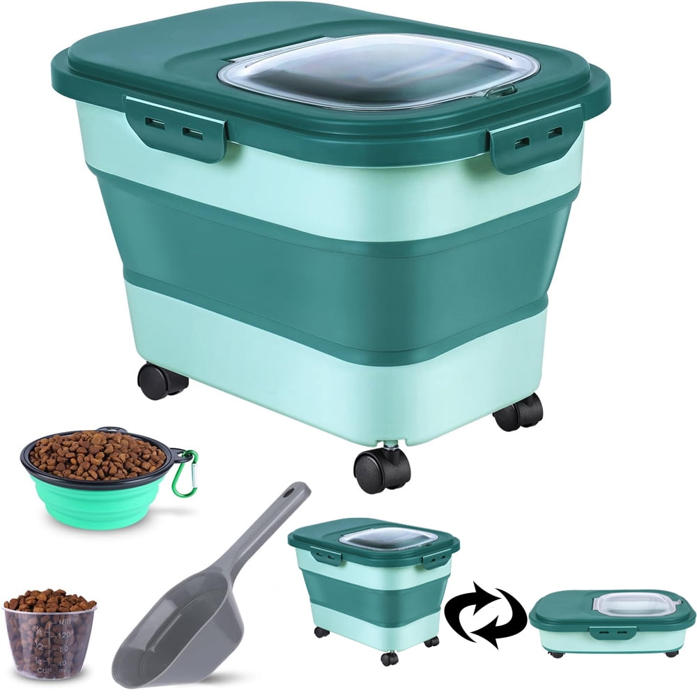 20-23Lbs Dog Food Storage Container - Collapsible Dog Food Container ...