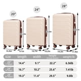 20"/24"/28" 3-Piece ABS Spinner Suitcase Set, Color Matching, with ...