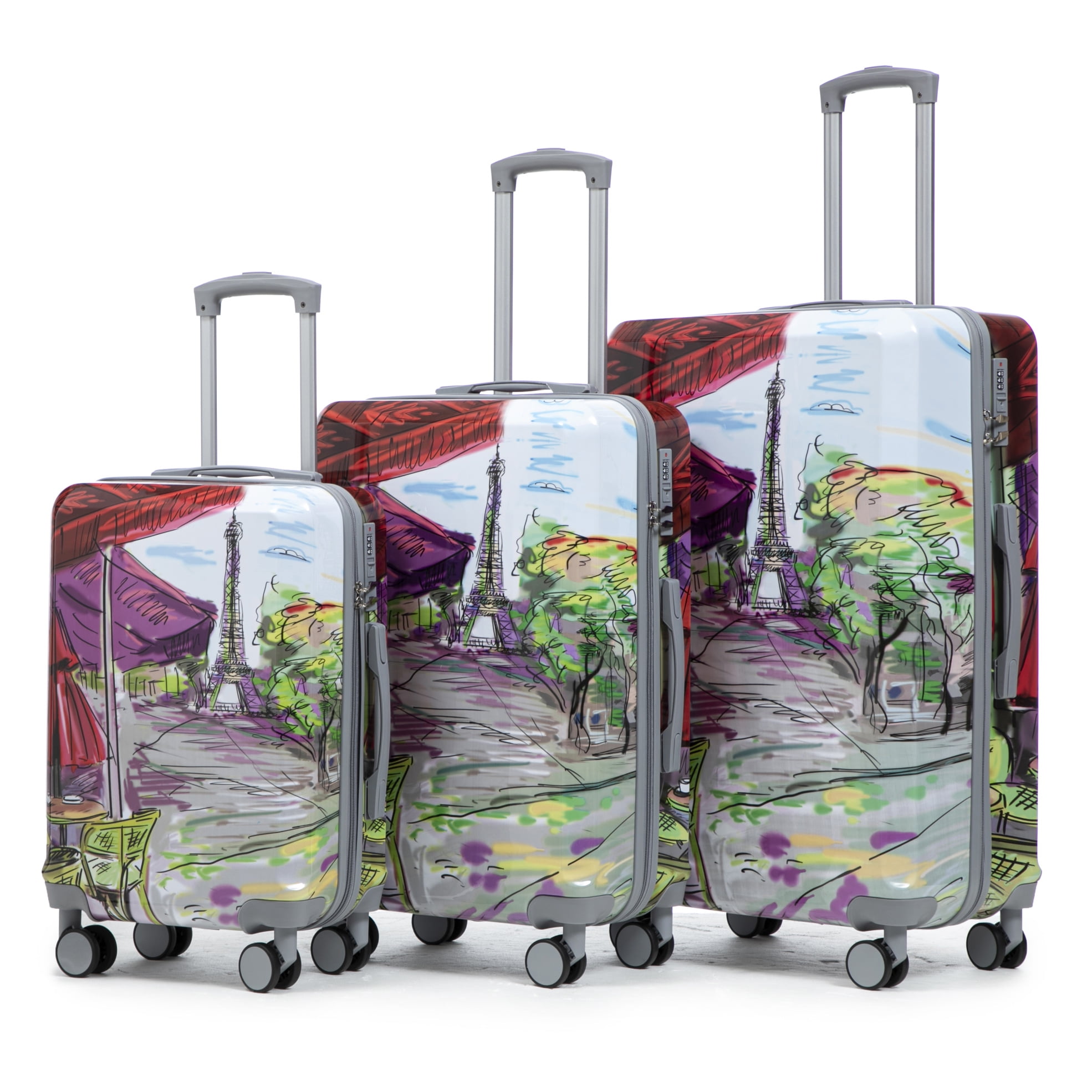 20" 24" 28" 3 Piece Spinner Luggage Set With Durable Pc Shell ...