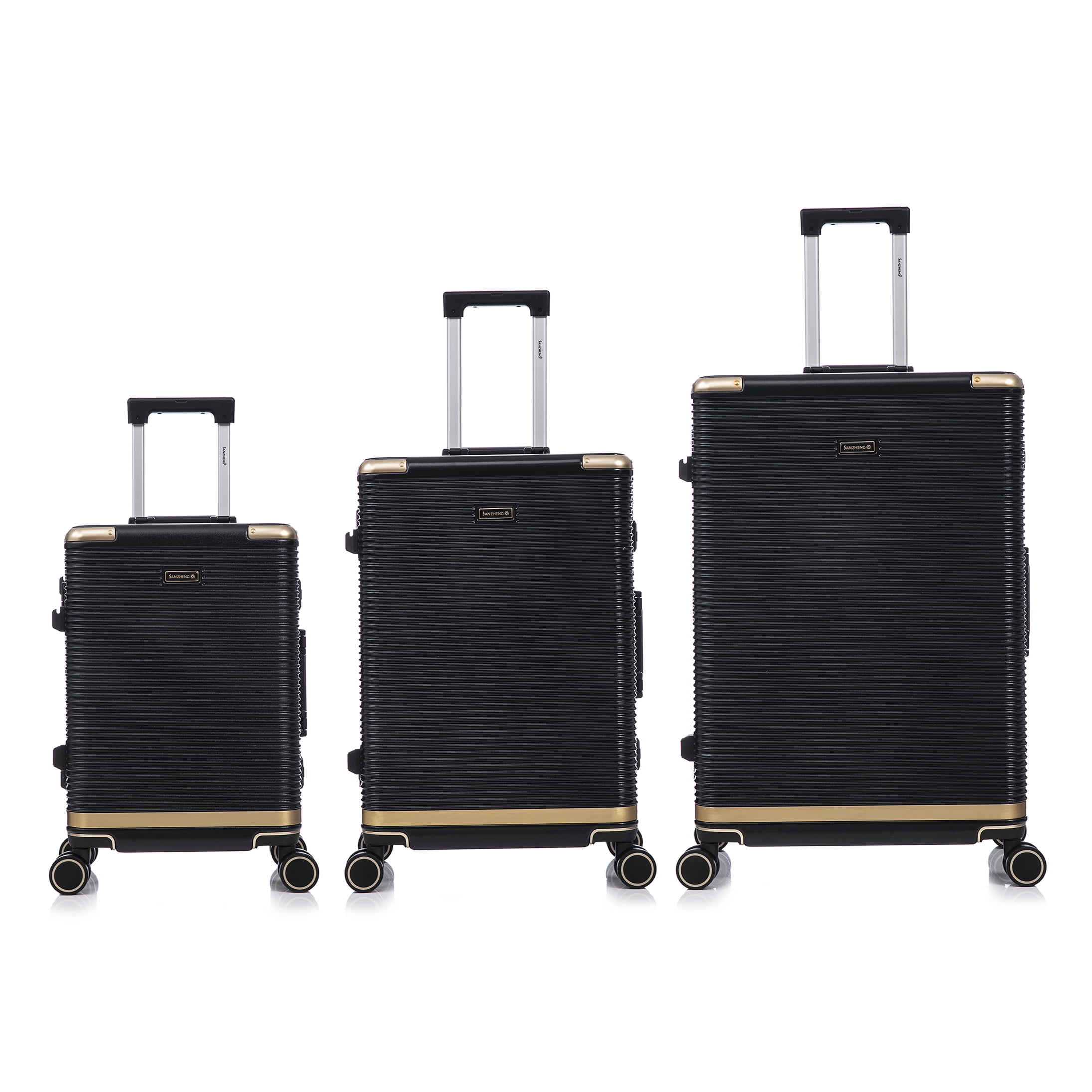 20/24/28 Inch Aluminum Frame Hardside Luggage Set, Lightweight PC ...