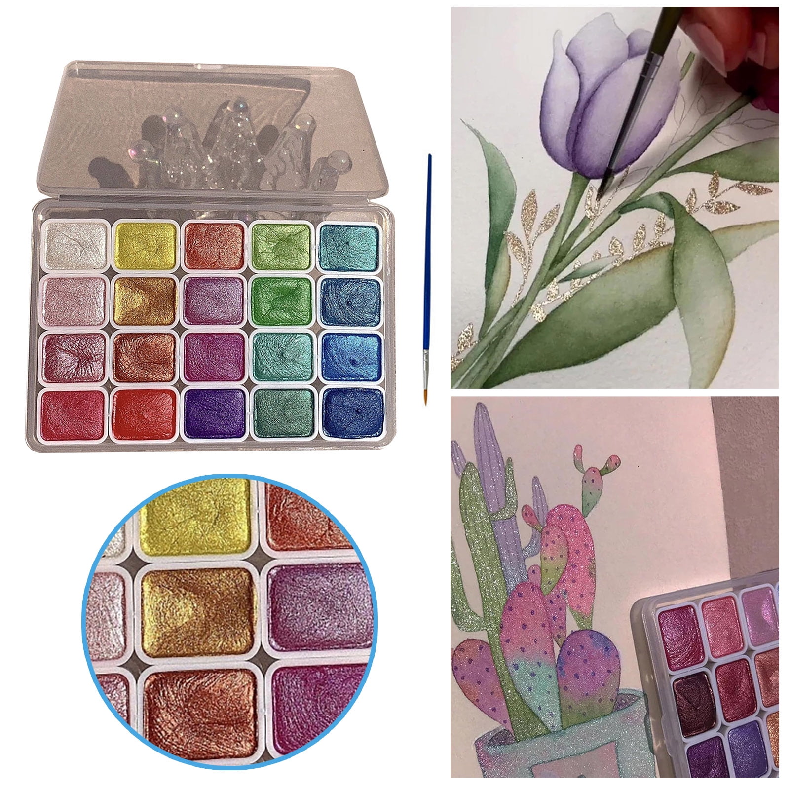 20/24 Colors Watercolor Paint Set Seamless Blending High Transparency ...