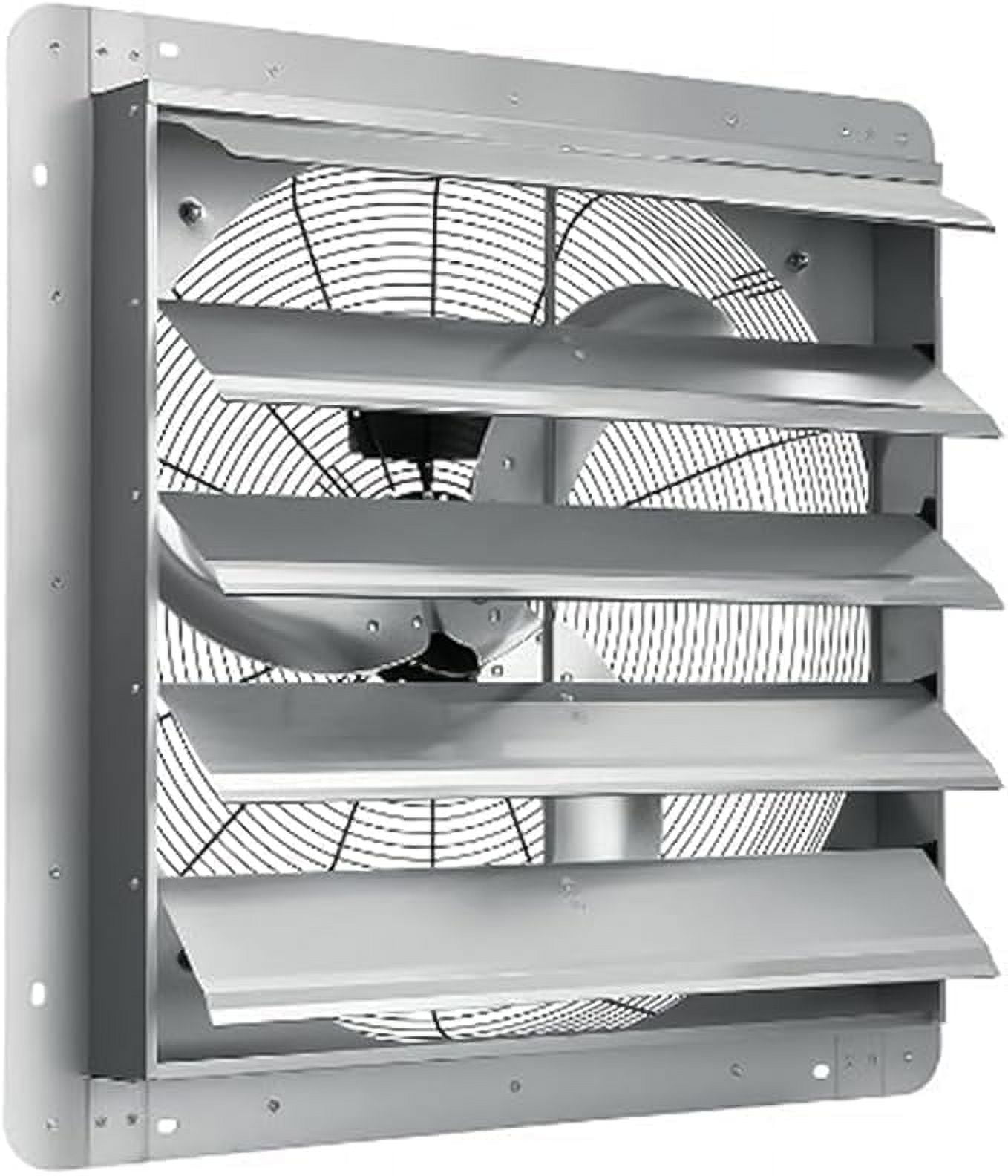 24" Shutter Exhaust Fan, 3500CFM Wall Mounted Attic Fan, High Speed Low ...