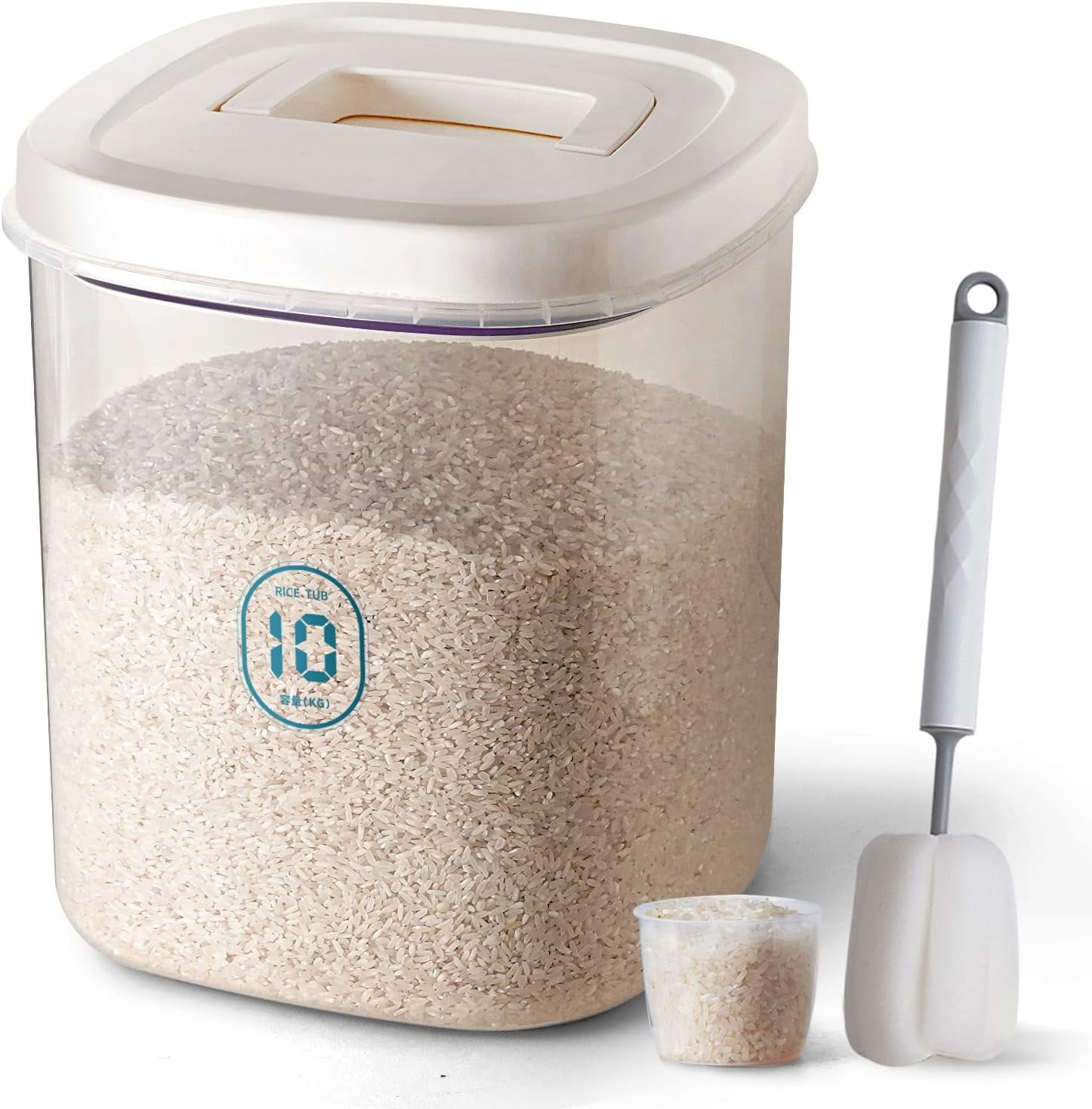 20-25 lbs Rice Dispenser,10.5 Qt/10 L/22-25 lbs Rice Container Storage ...