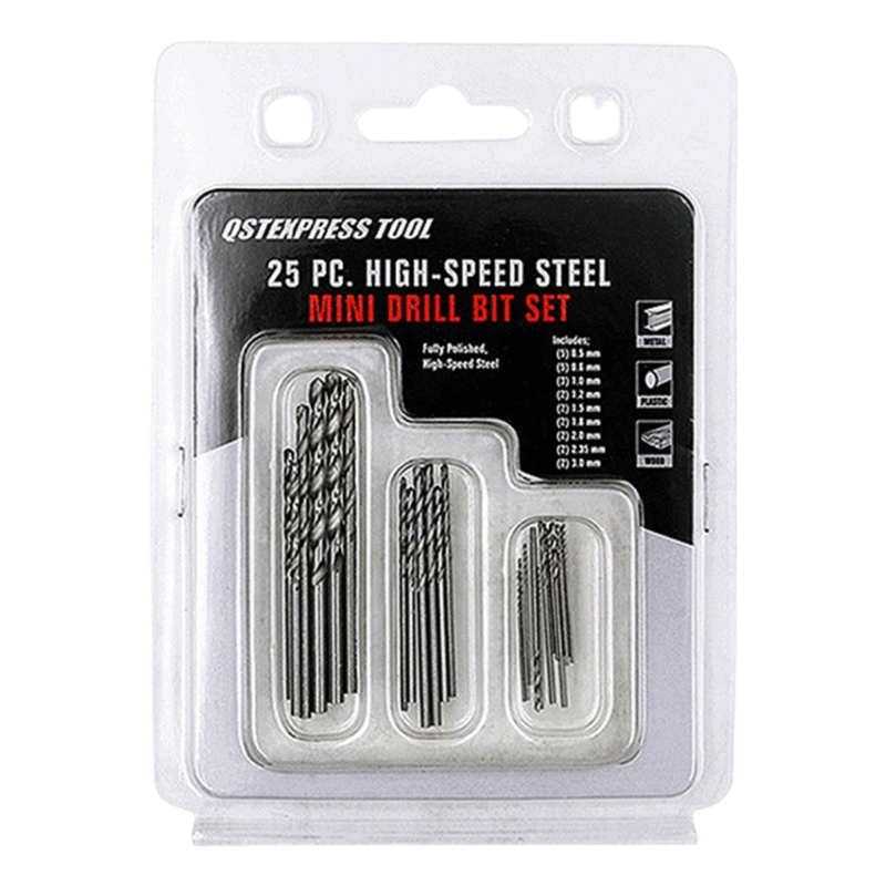 20/25Pcs Mini Twist Drill Bit Set with Plastic Box for Precisions ...