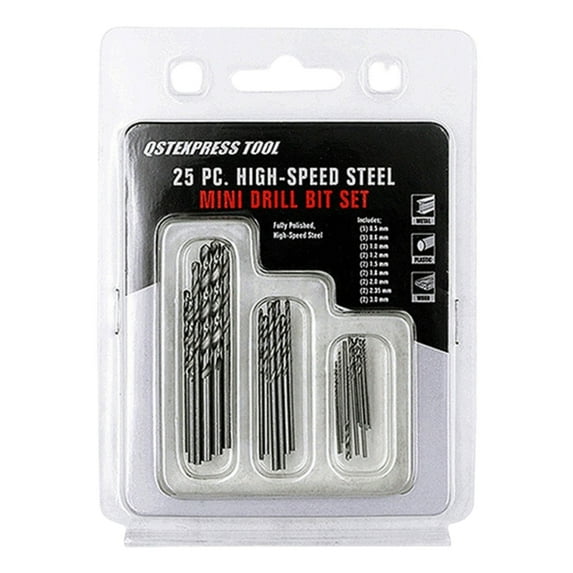 20/25Pcs Mini Twist Drill Bit Set with Plastic Box for Precisions Crafts Jewelry Making and ...