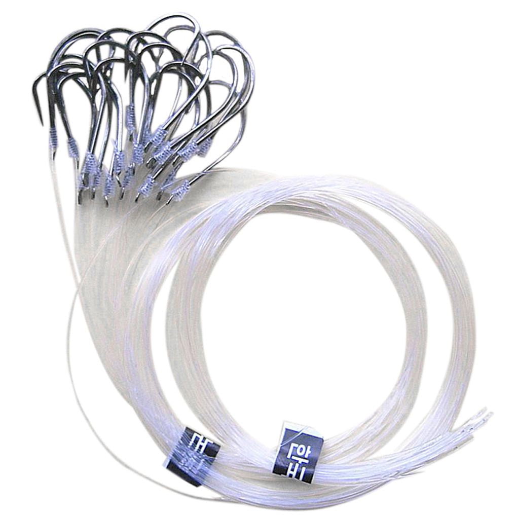 20/26pcs Jig Head Fish Hooks Line Tied Bait Carbon Steel Fishing Hook ...