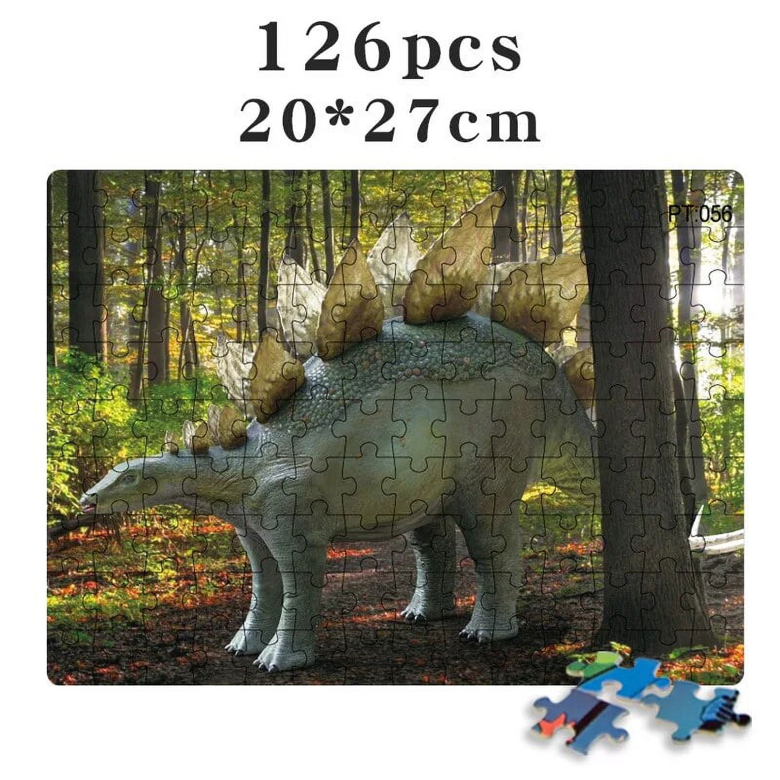 20*27cm Paper Jigsaw Puzzle 126pcs Dinosaur Series Opp Bag Packaging ...