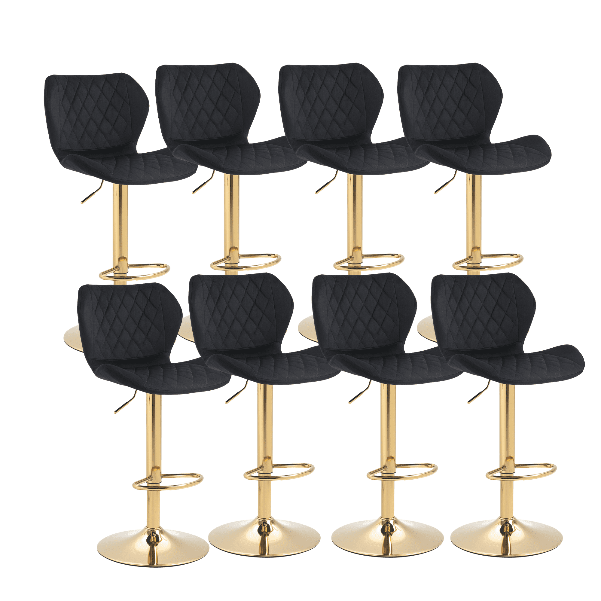 20-28 Inch Velvet Bar Stools, Counter Height Adjustable Swivel ...
