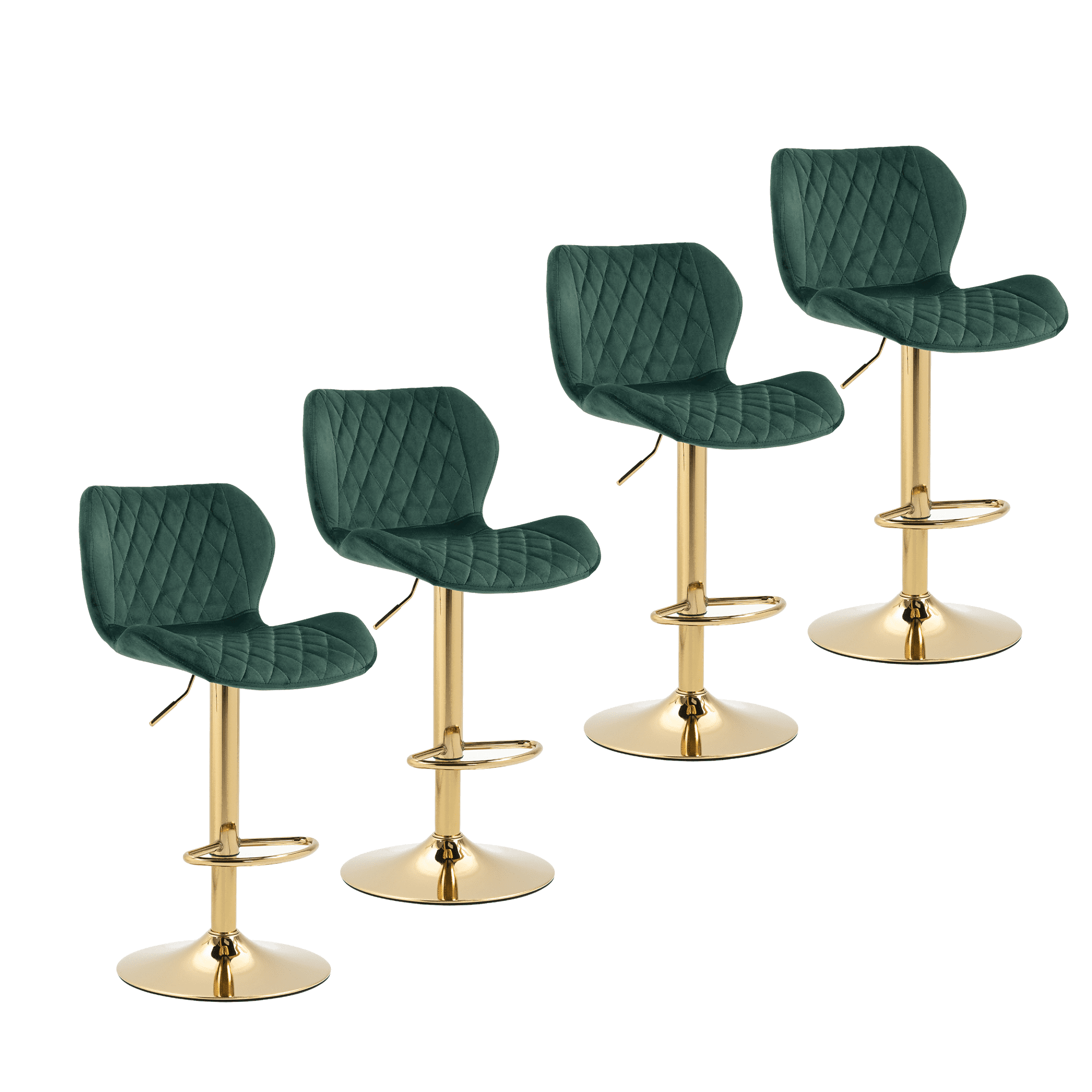 20-28 Inch Velvet Bar Stools, Counter Height Adjustable Swivel ...