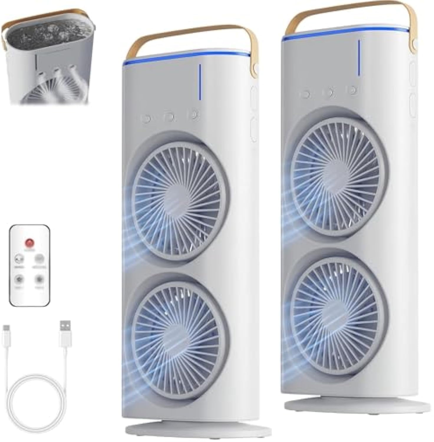 20.29 Fl Oz Double-Ended Spray Fans, Portable Misting 120°Oscillating ...