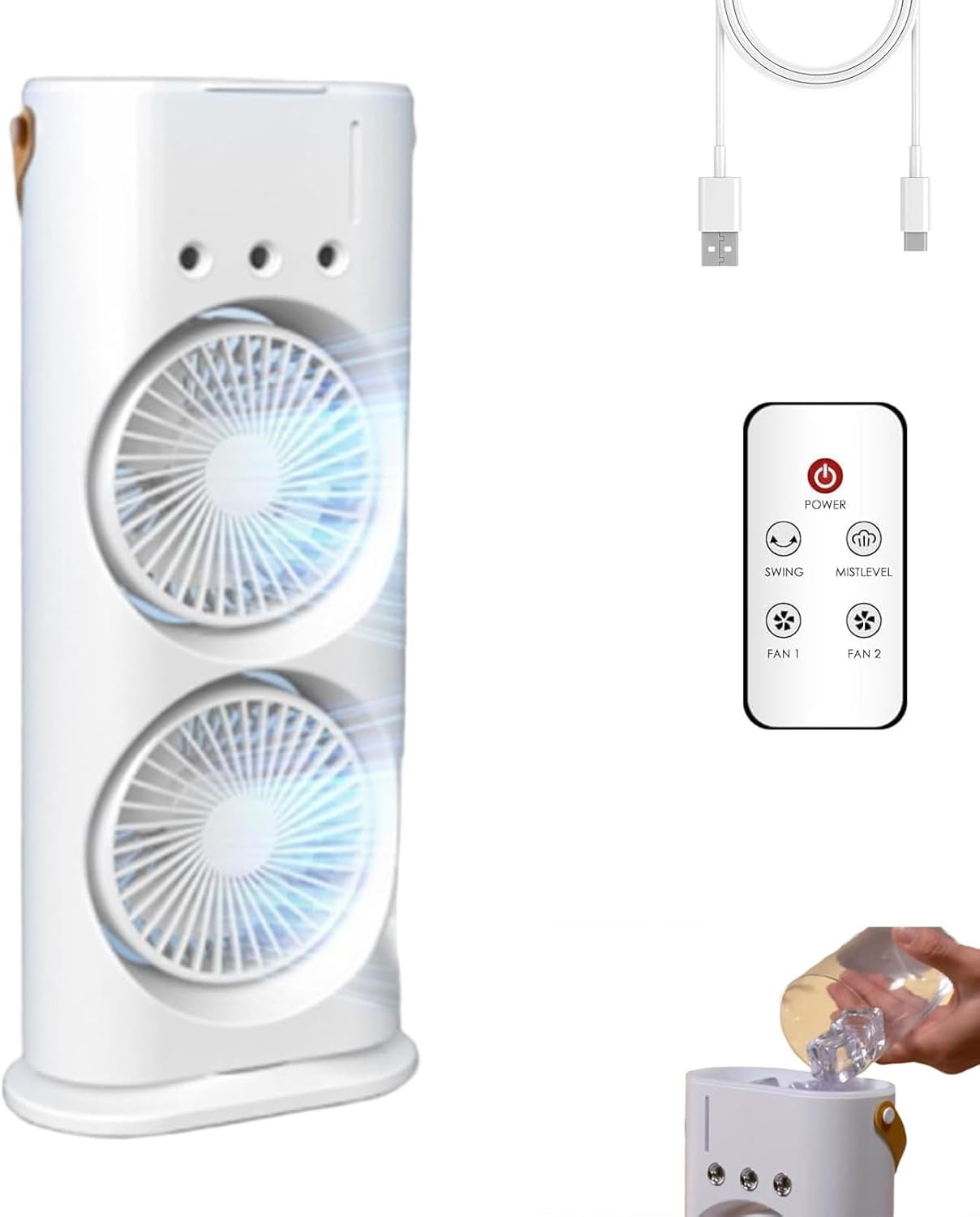 20.29 Fl Oz Double-Ended Spray Fans, Portable Misting Fan with Large ...