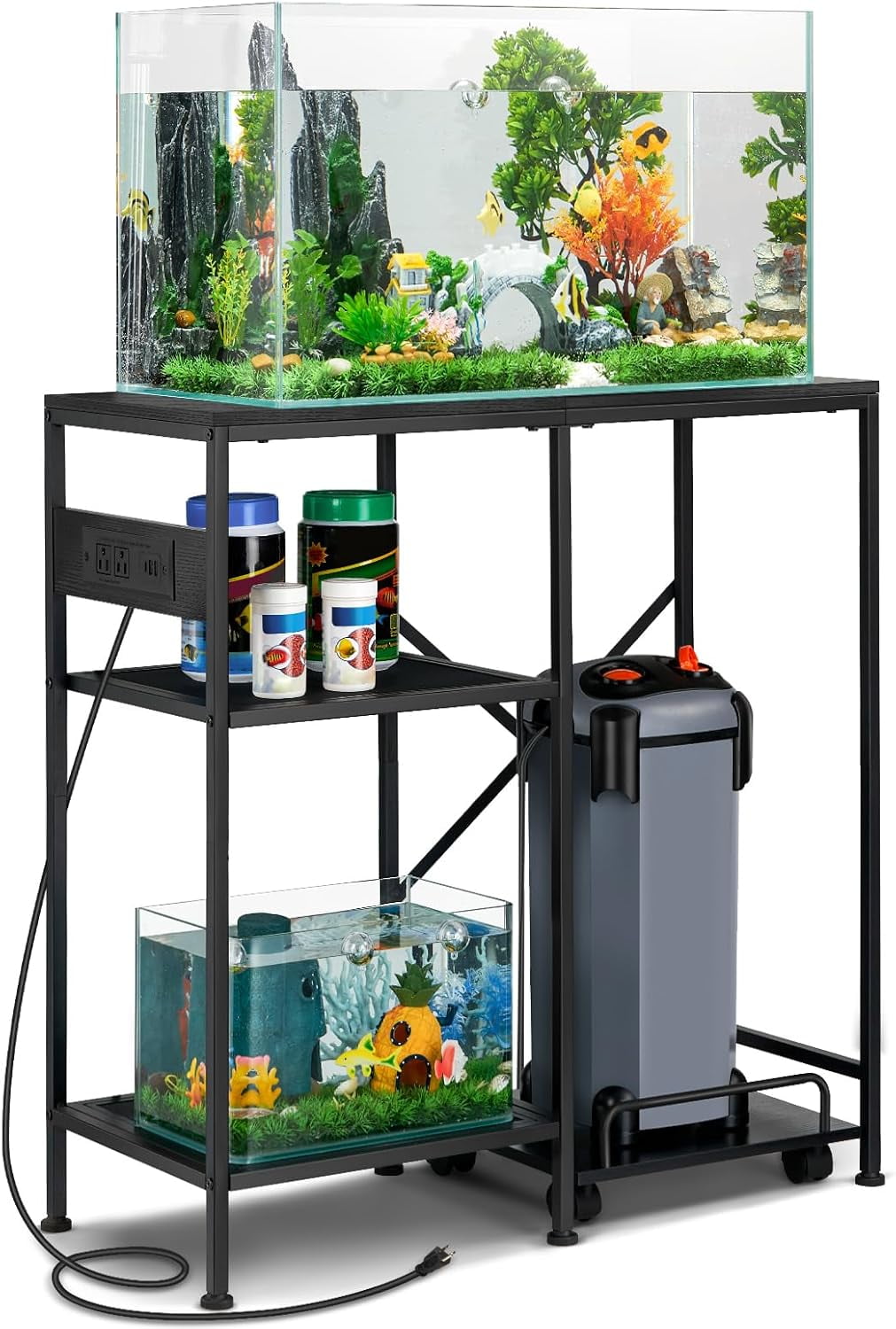 20-29 Gall Fish Tank Stand with Power Outlet, Aquarium Stand with ...