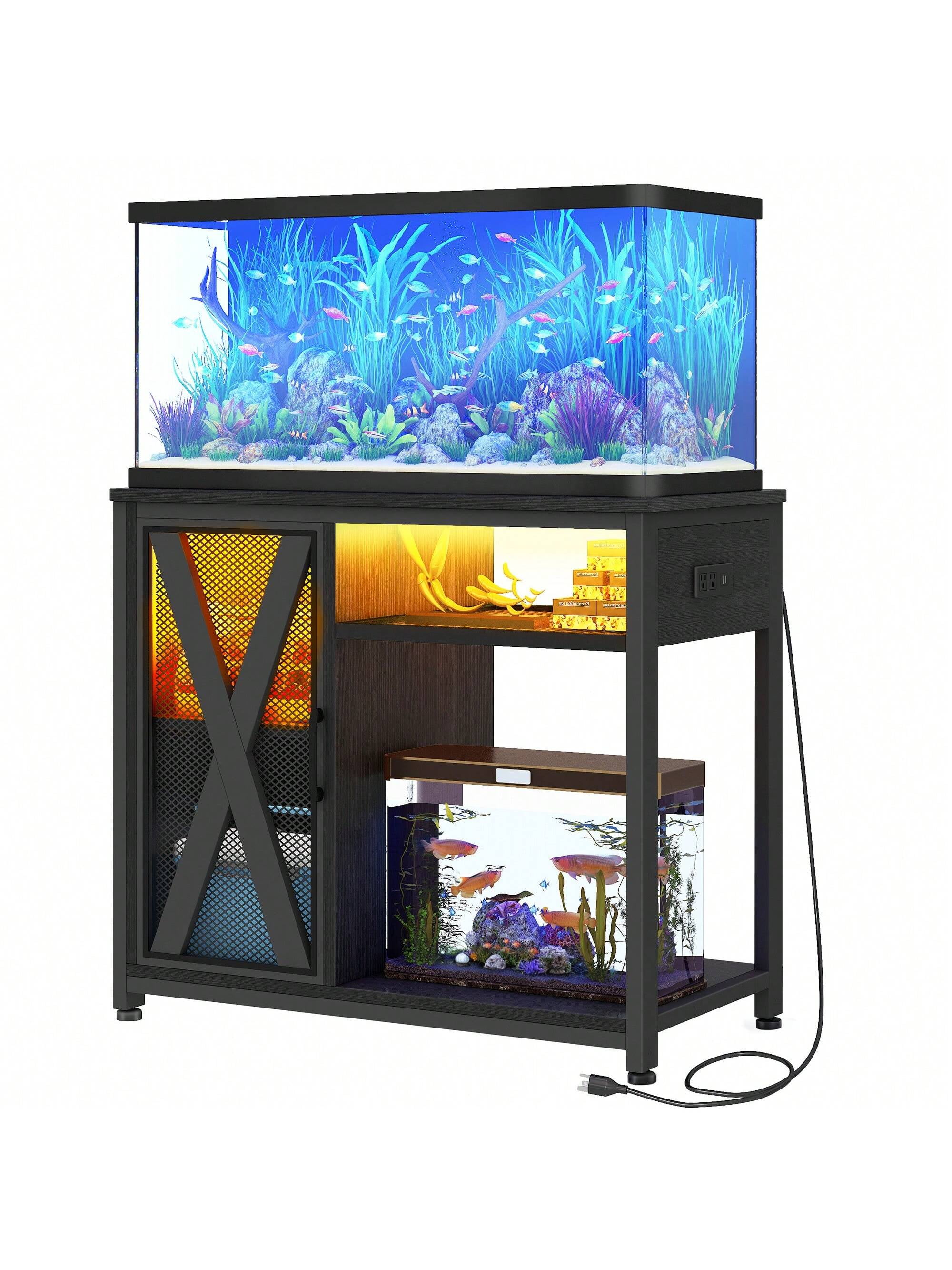 20-29 Gallon/40-50 Gallon Metal Aquarium Stand Cabinet With Power ...