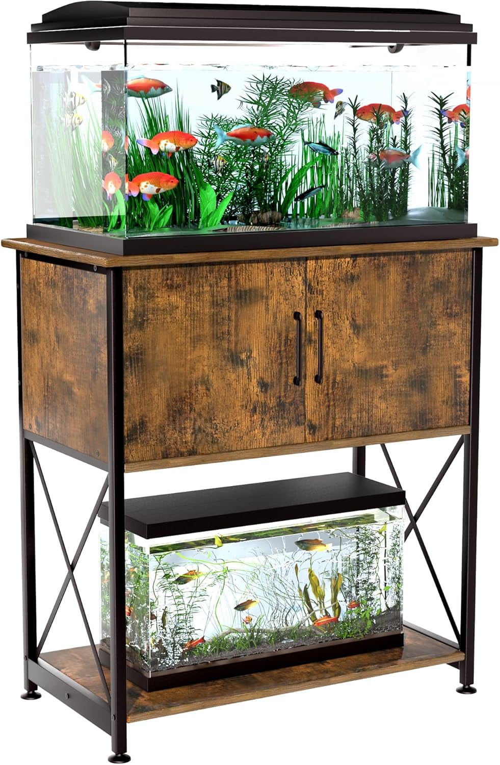 20-29 Gallon Aquarium Stand Metal Frame Fish Tank Stand with Cabinet ...