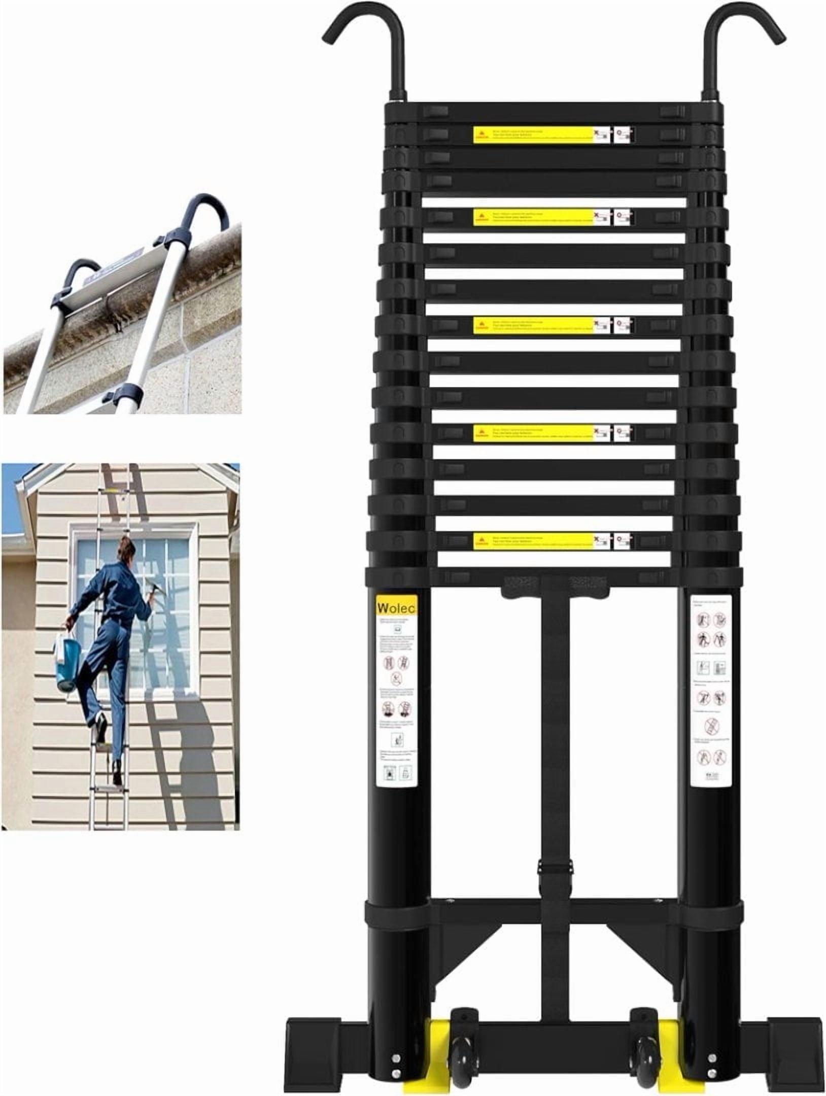 20.3 FT Heavy Duty Telescoping Ladder, 330 lbs Capacity with Stabilizer ...