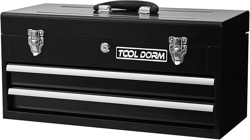 20.3“ Metal Tool Box with Drawer Portable Steel Metal Tool Box with EAV ...