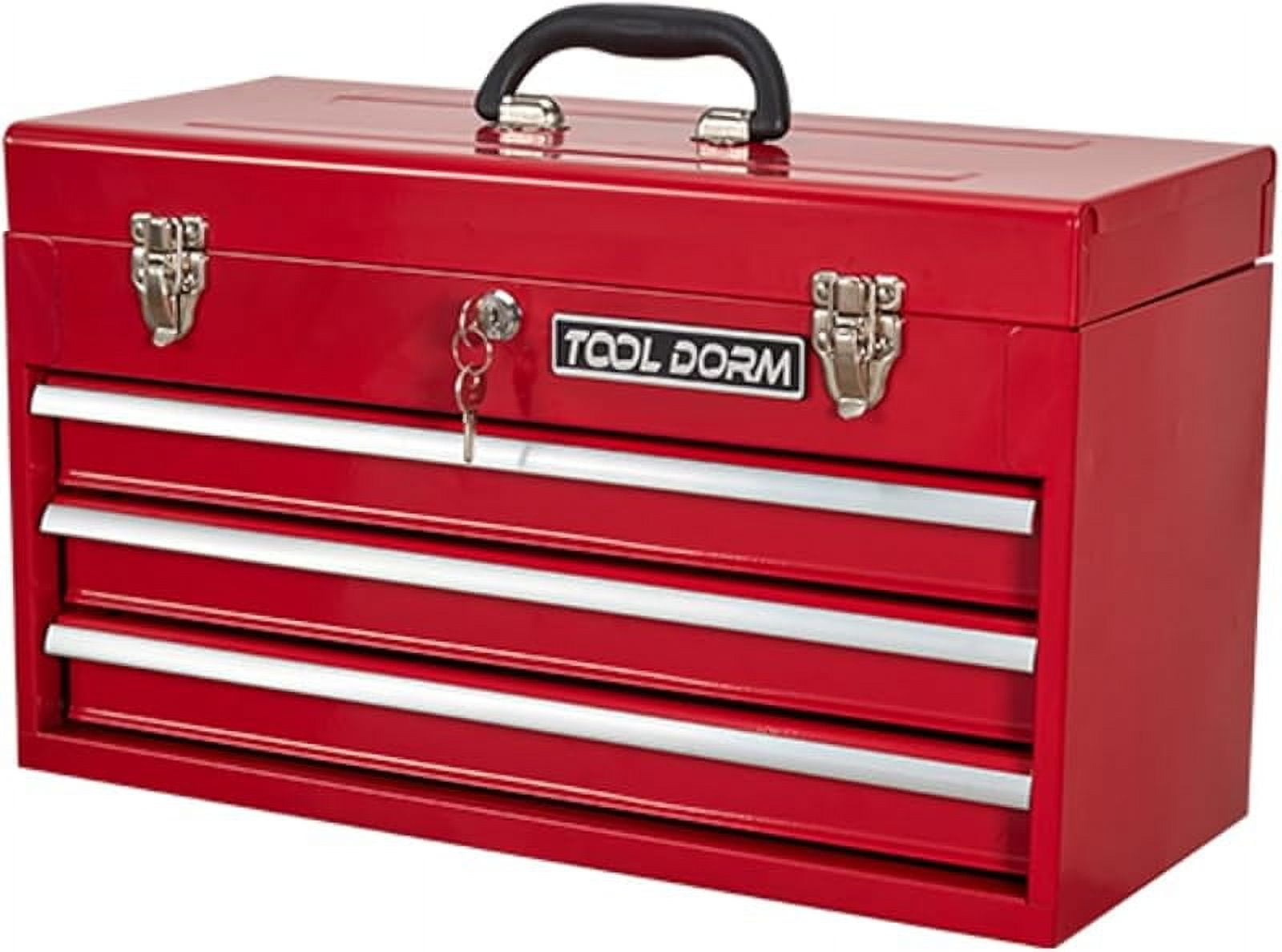 20.3“ Metal Tool Box with Drawer Portable Steel Metal Tool Box with ...