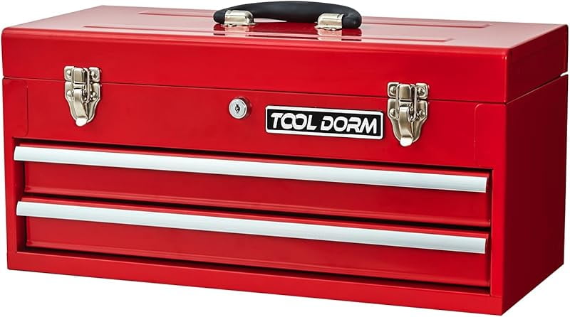 20.3“ Metal Tool Box with Drawer Portable Steel Metal Tool Box with ...