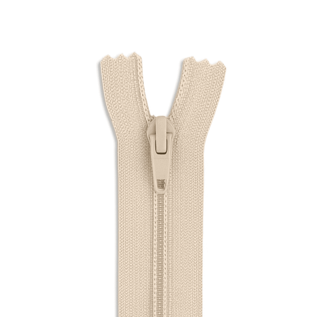 20" #3 Nylon Coil Zipper Non-Separating Closed End - Beige - for Pants ...