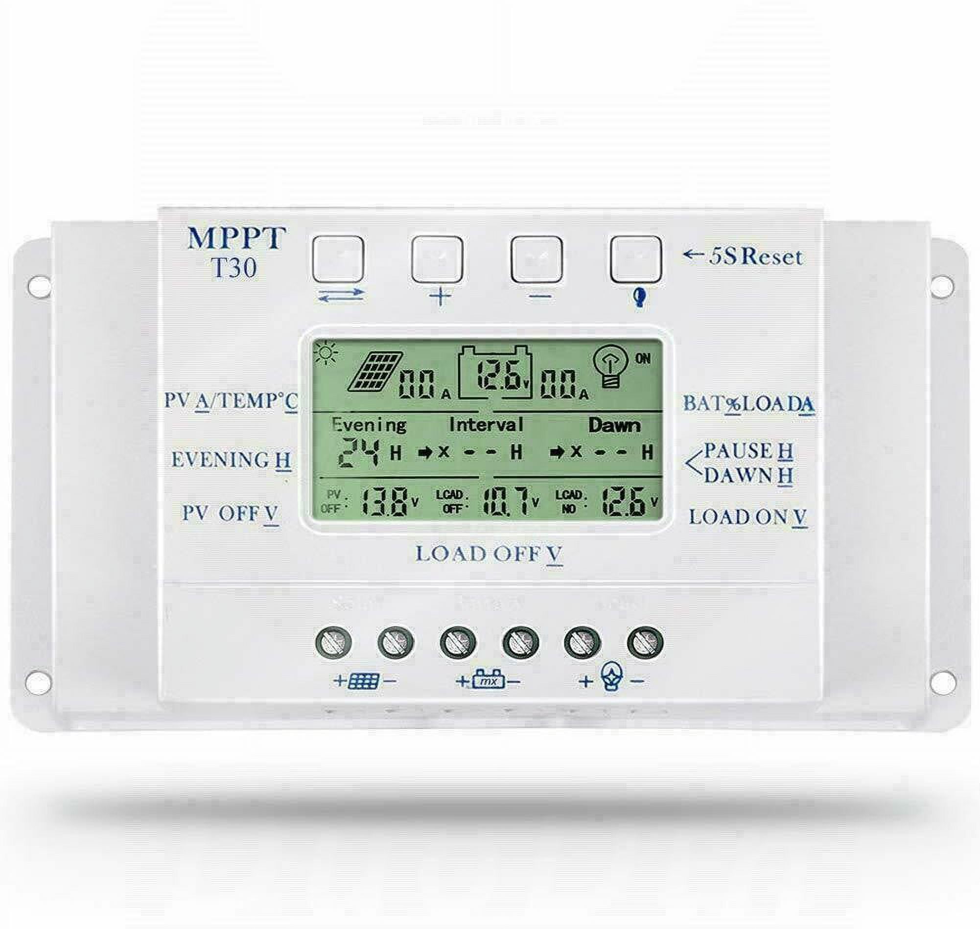 20/30/40 12V/24V Lcd Mppt Solar Panel Regulator Charge Controller 3 ...