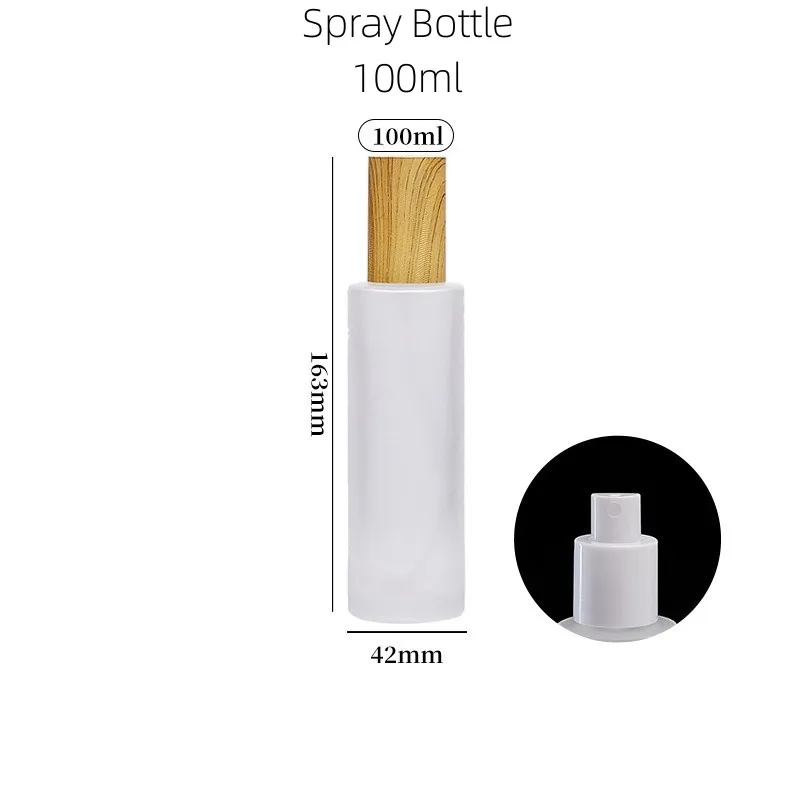 20/30/50/100ml Wooden Frosted Glass Spray Bottle New Liquid Lotion Pump ...