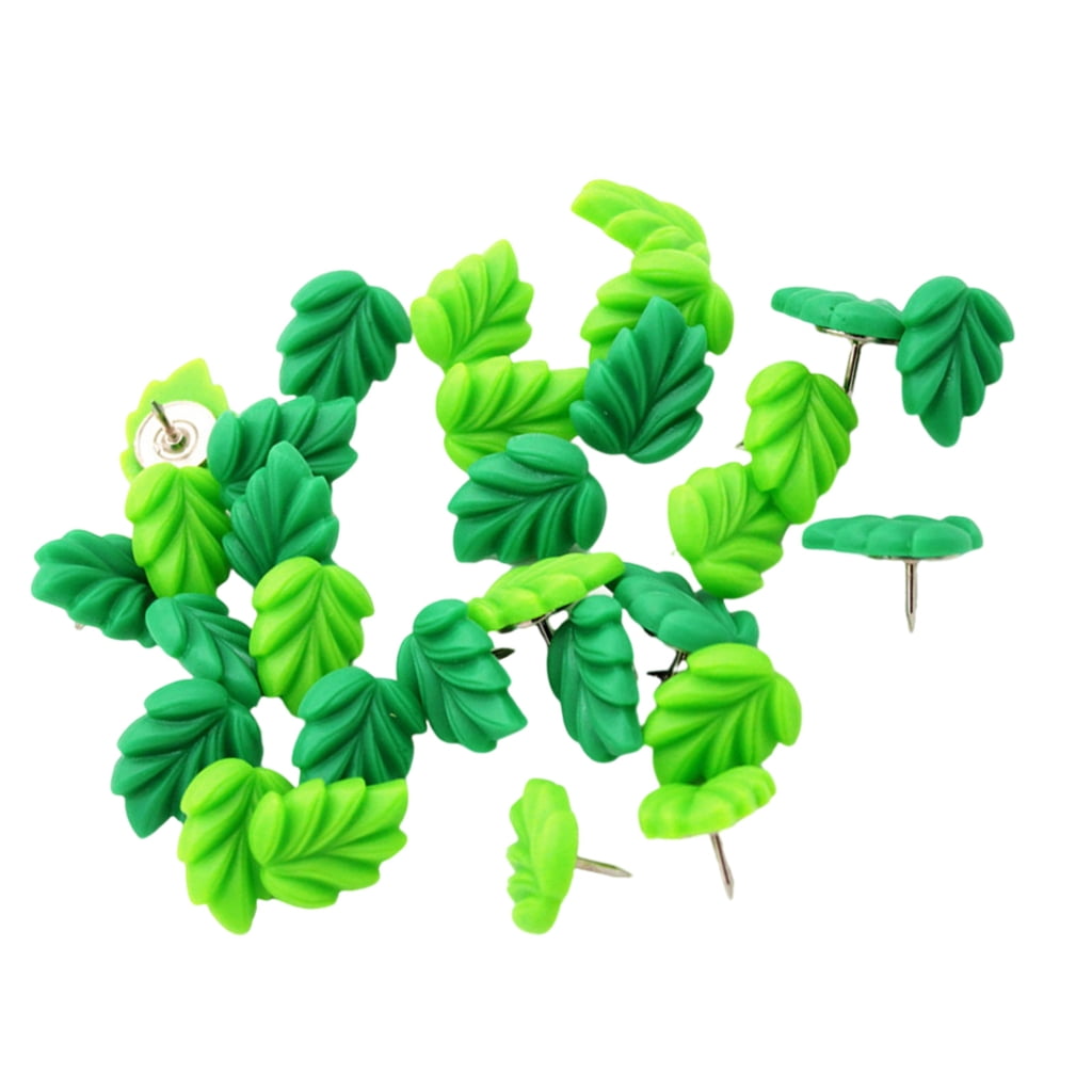 20/30/50Pcs Leaf Push Pins Cork Notice Board Pushpin Decorative Thumb ...