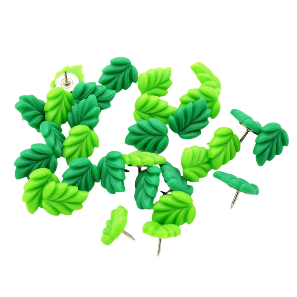 20/30/50Pcs Leaf Shaped Push Pin Cork Notice Board Thumb Tacks Drawing ...
