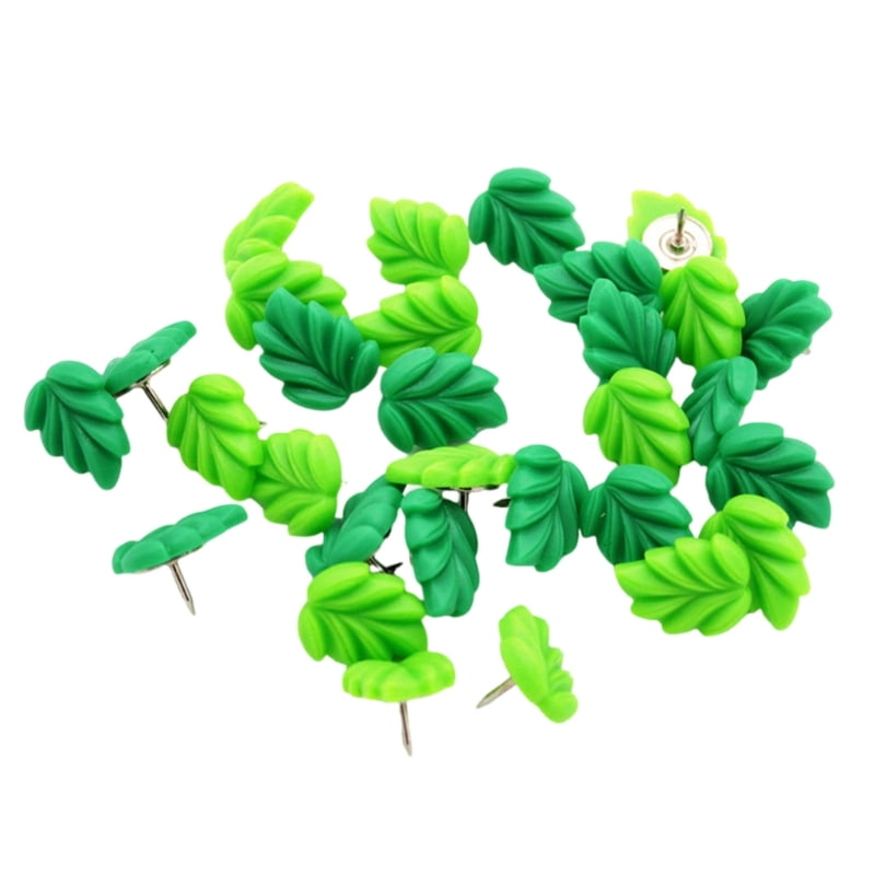 20/30/50Pcs Leaf Shaped Push Pin Cork Notice Board Thumb Tacks Drawing ...