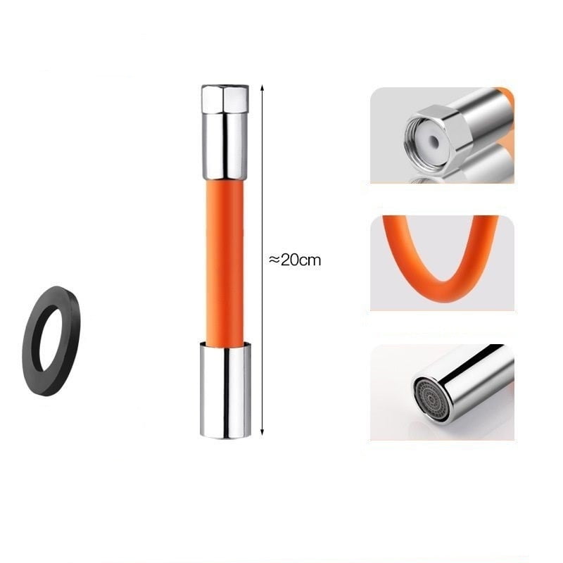 20/30/50cm Universal Faucet Extension Extender Kitchen 360掳 Free Bending Flexible Hose Wash ...