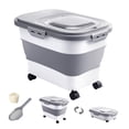 20-30 Lbs Rice Storcontainer Collapsible Food Containers With Rolling ...