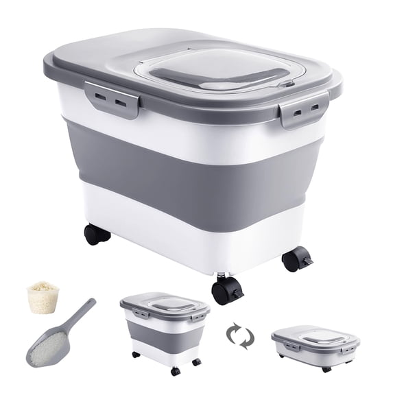 20-30 Lbs Rice Storcontainer Collapsible Food Containers With Rolling ...
