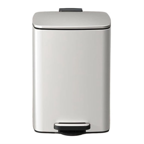 20/30 Liter Brushed Stainless Steel Trash Can, Square Pedal Recycle Bin ...