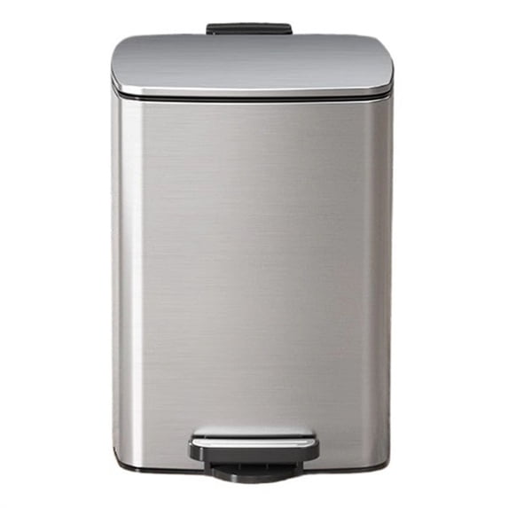 20/30 Liter Brushed Stainless Steel Trash Can, Square Pedal Recycle Bin ...