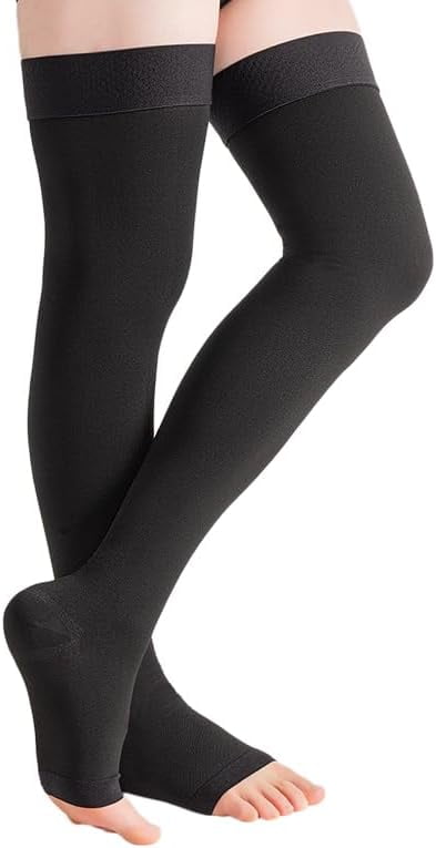 20-30 mmhg thigh high compression socks for women and men,toeless ...