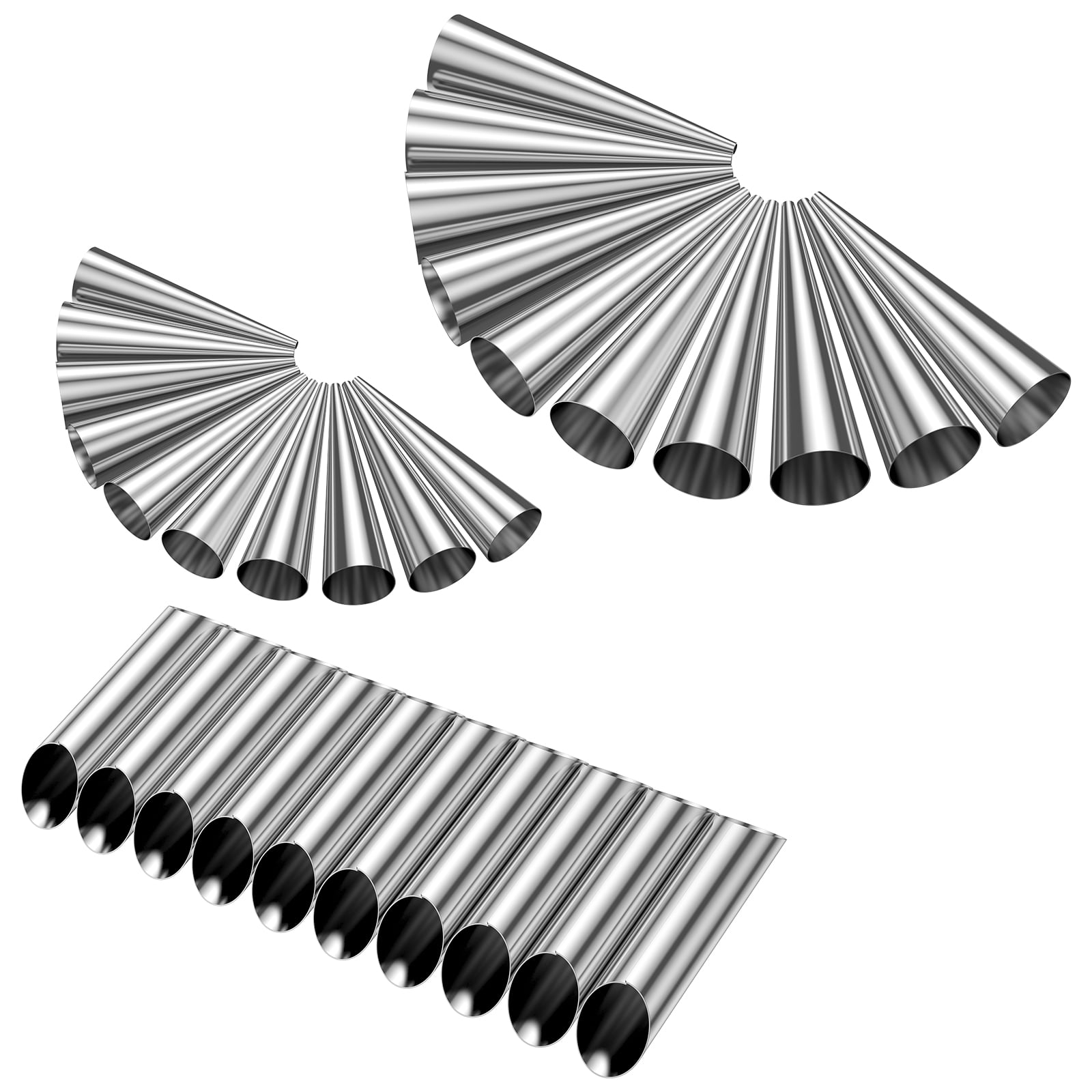 20/30Pcs Cannoli Forms Tubes Kits Non Stick Stainless Steel Cream Horn ...