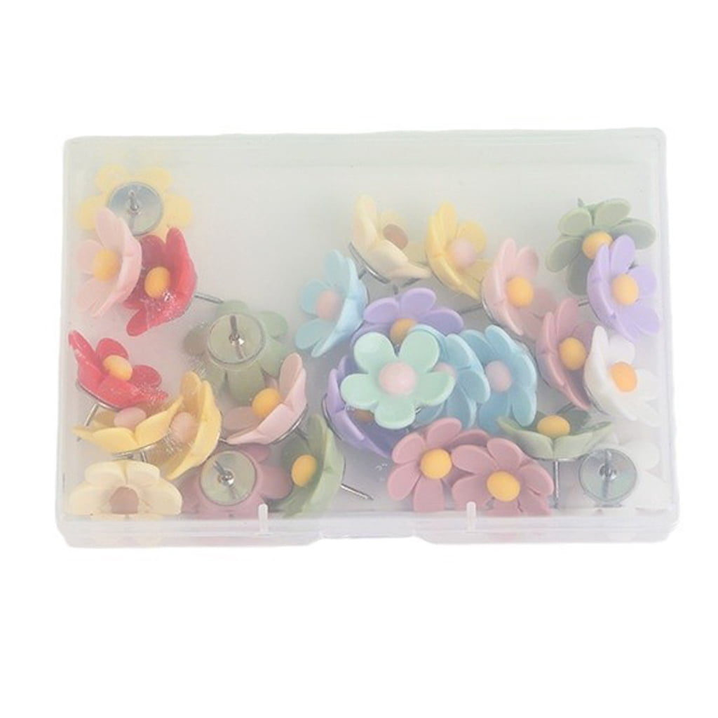 20/30Pcs Flower Head Push Pins Cork Notice Board Pushpin Decorative ...