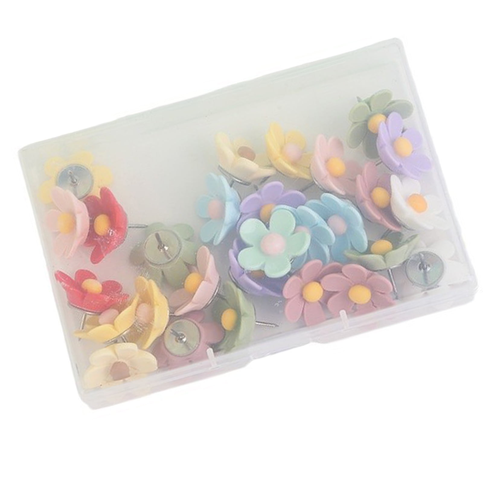 20/30Pcs Flower Head Push Pins Notice Board Thumb Tacks Cork Board Pins ...