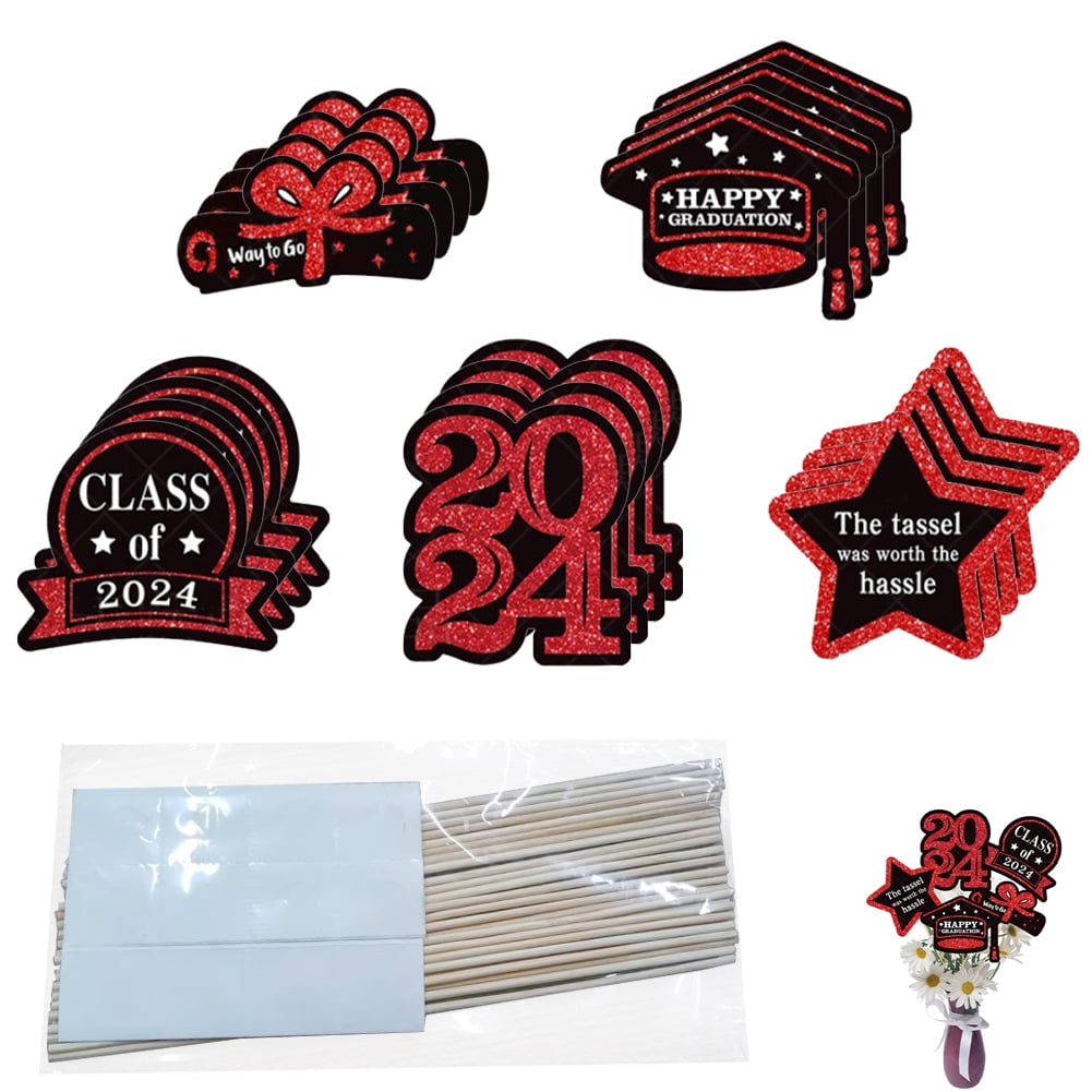 20 30pcs Grad Centerpiece Sticks Graduation Decorations Class Of 2024