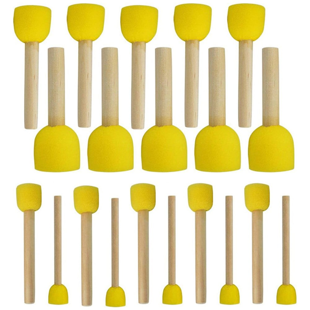 20/30Pcs Premium Round Sponge Brush Set - Ideal For Kids Arts And ...