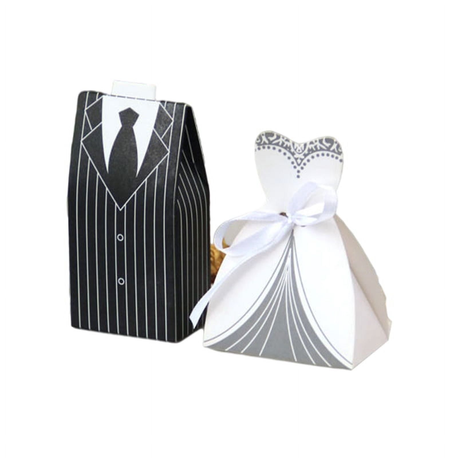 20/30pcs Bride and Groom Candy Boxes Candy Bags with Ribbon Wedding ...