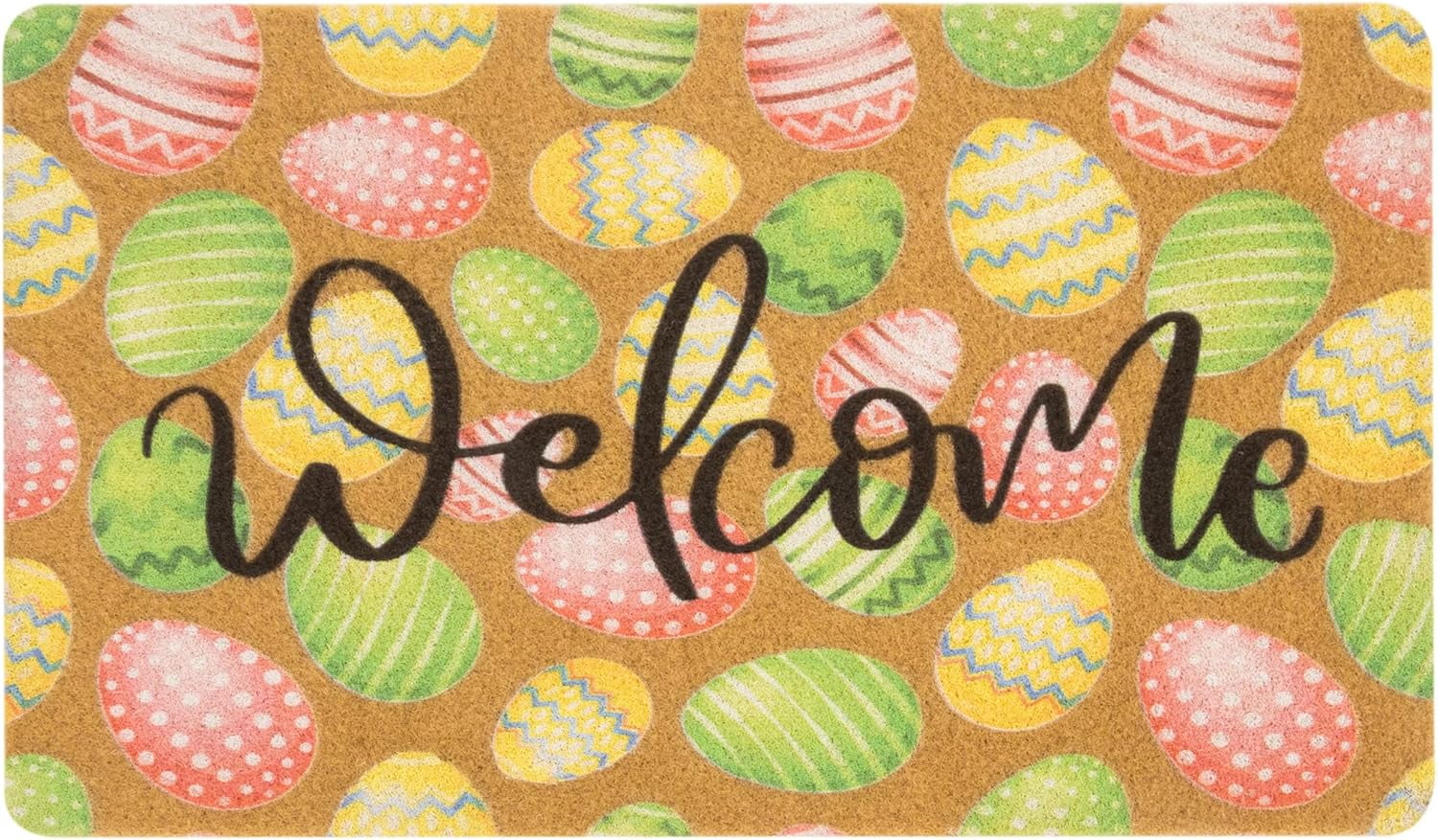 20*32inches Easter Welcome Doormat Entrance Colorful Easter Eggs Front ...