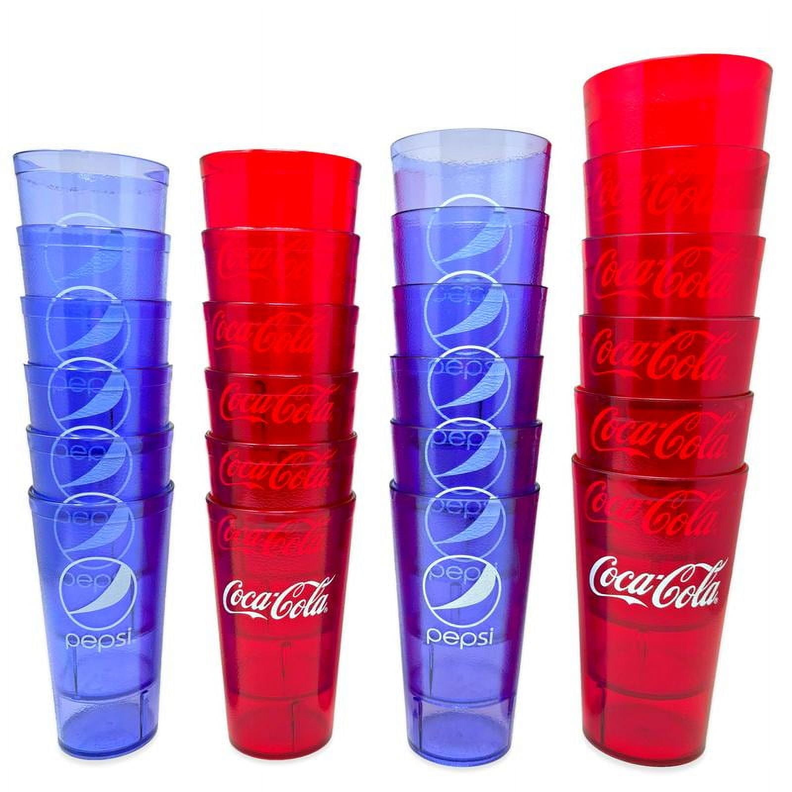 20-32oz Restaurant Grade Red-Blue Coca Cola-Pepsi Heavy-Duty Plastic ...