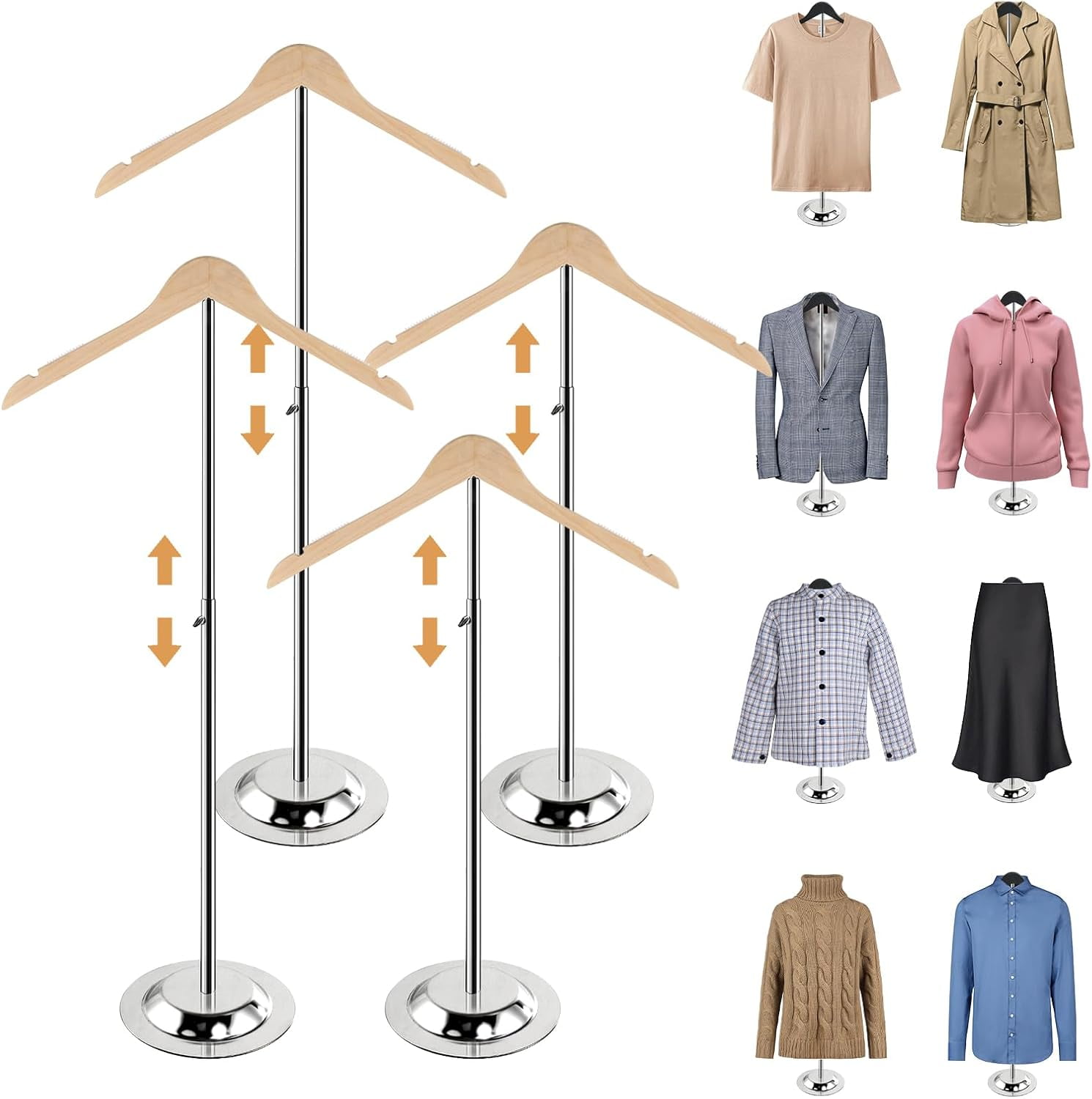 20-35 Inch Height Adjustable Shirt Display Stand, T Shirt Display Stand ...