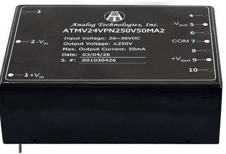 20-36V to 250V Isolated DC-DC Power Module, 50mA, 12.5W ...