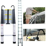 SKYSHALO Collapsible Ladder, 18.5 FT Aluminum, Easy One-button ...